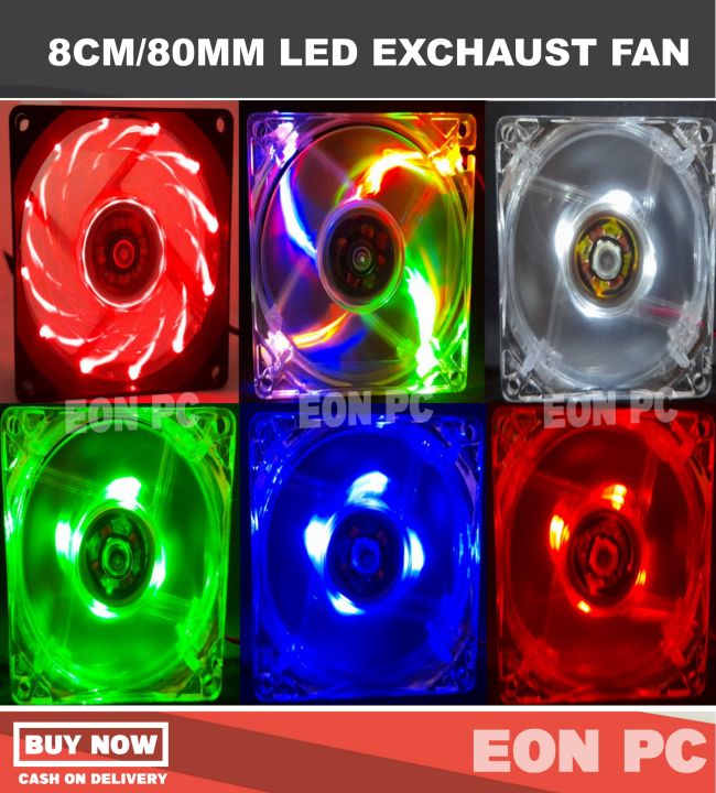 8cm/80mm led fan RGB/RED/GREEN/WHITE/BLUE RPM | Lazada PH