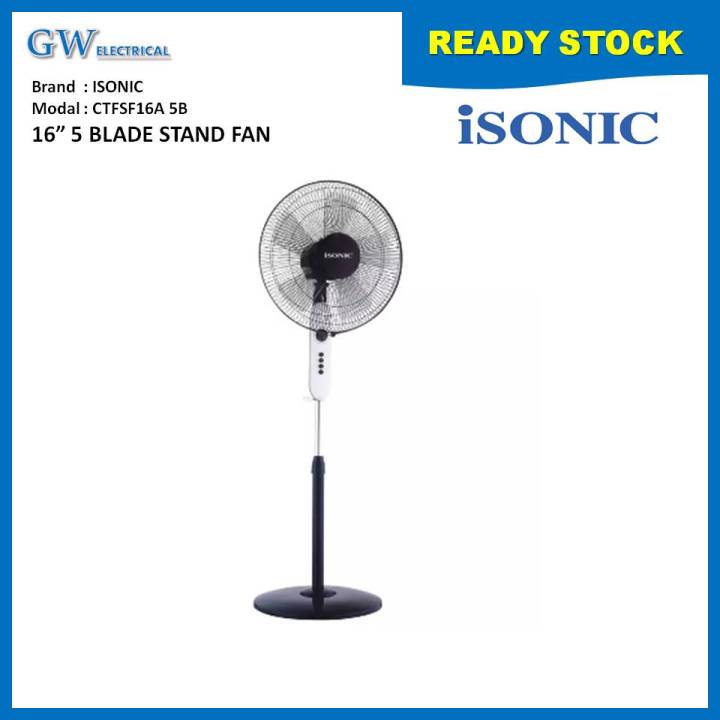 ISONIC CTFSF16A 5 BLADE STAND FAN | Lazada