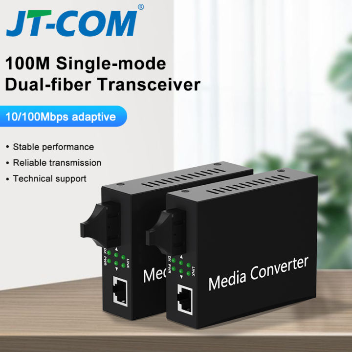 JT-COM 100M Ethernet Fiber Media Converter with a Built in 100Mbps ...