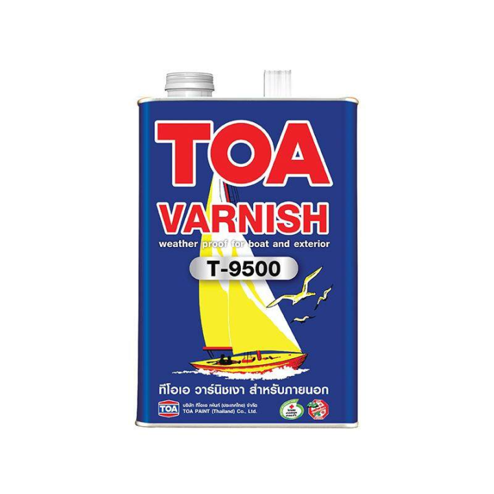 วานิชเงา TOA T9500 ทีโอเอ วานิช สำหรับภายนอก ชนิดฟิล์มสีเงามาก ขนาด 1/4GL (0.946 ลิตร) รุ่น ...