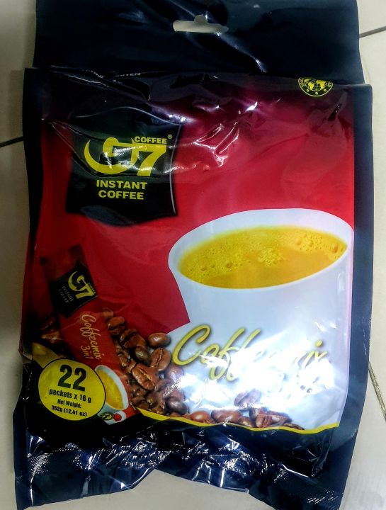 G7 กาแฟเวียดนาม 3in1 ขนาด 16กรัม x 22ซอง (352g) Coffee เวียดนาม จีเซเว่น ทรีอินวัน | Lazada.co.th
