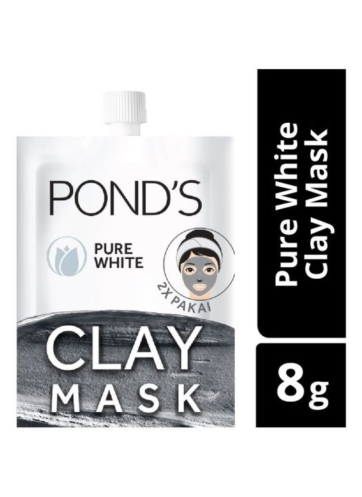 Pond's Pure White Mineral Clay Mask Charcoal 8g | Lazada Indonesia
