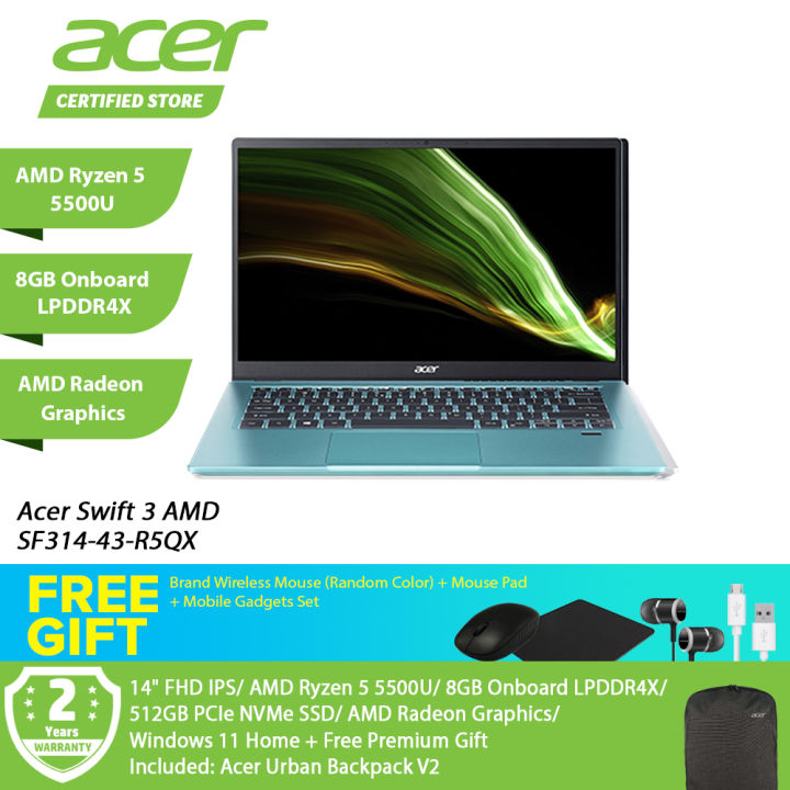 Acer Swift 3 SF314-43-R5QX Laptop Electric Blue - NX.ACPSM.007 - (14IN ...