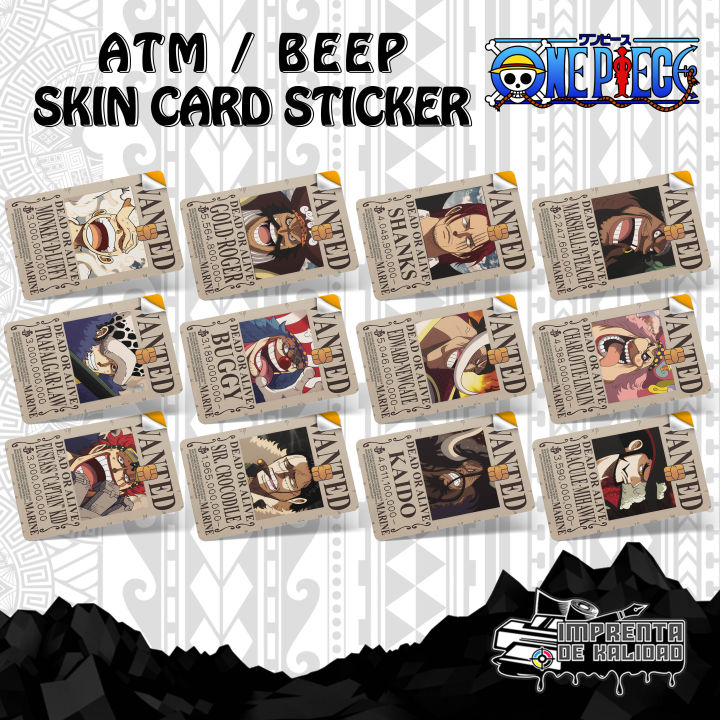 One Piece Wanted Skin Card Sticker Vinyl Debit/ATM/beep card sticker ...