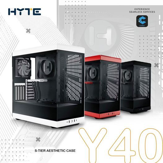# HYTE Y40 [ BLACK / WHITE / RED ] - S-Tier Aesthetic ATX Casing # | Lazada