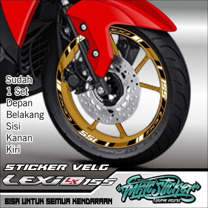 STICKER VARIASI PELEK VELG YAMAHA LEXI LX 155 2024 UNTUK MOTOR MERAH ...