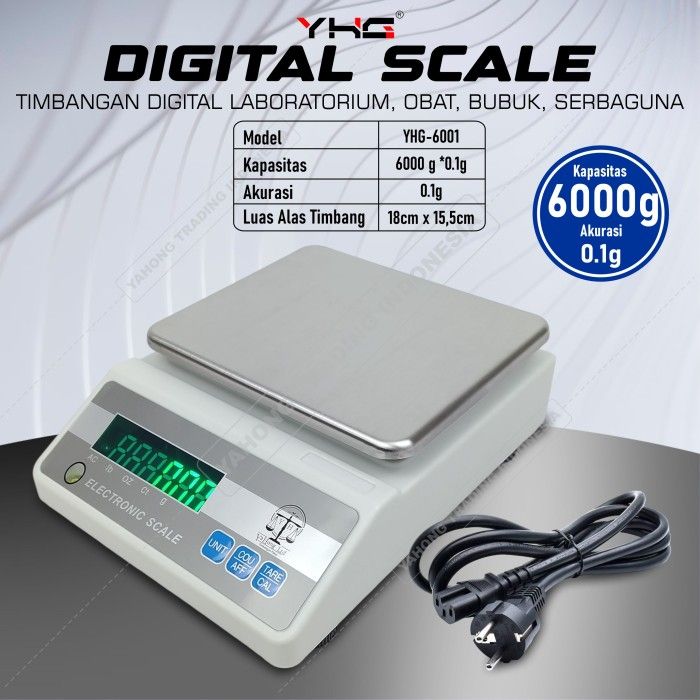 TIMBANGAN DIGITAL SERBAA YHG YH 6001 6000G 6KG AKURASI 0.1G-GAZASTORE | Lazada Indonesia
