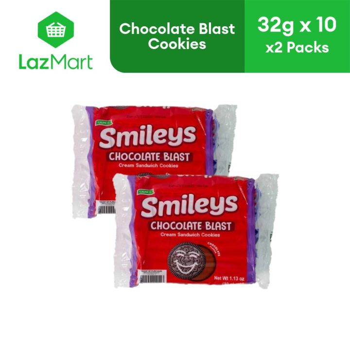 Smileys Chocolate Blast Cream Sandwich Cookies 32g x 10 - Pack of 2 ...
