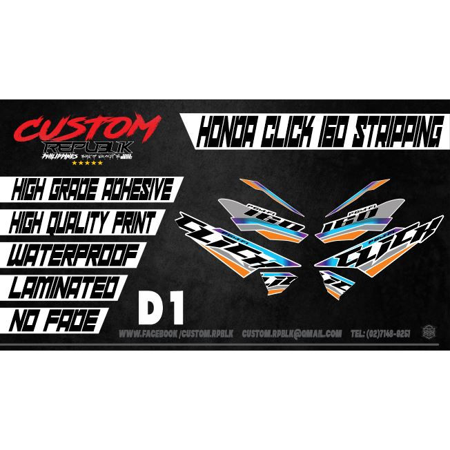 Honda Click 160 Stripping Decals Set | Lazada PH