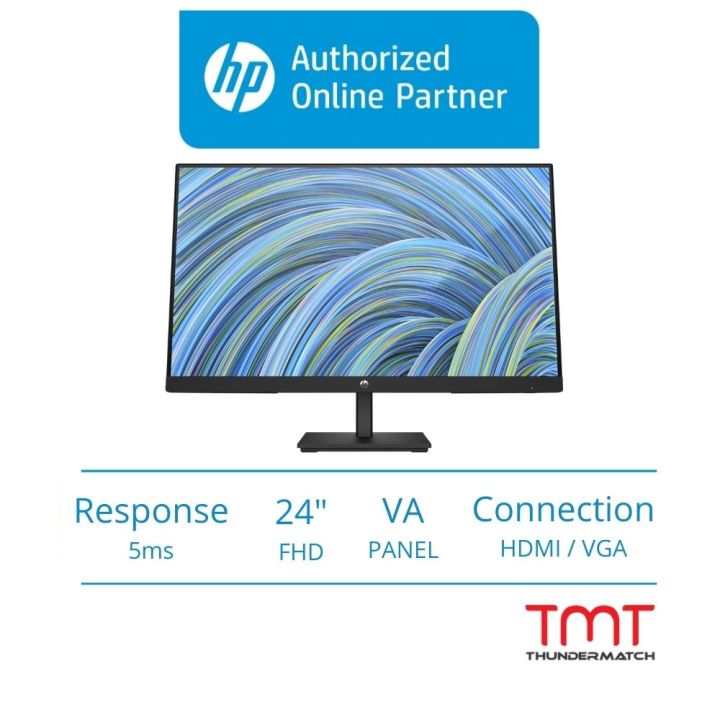 HP V24V Monitor 65P63AA 24" / 5ms / FHD VA Panel HDMI / VGA Low Blue ...