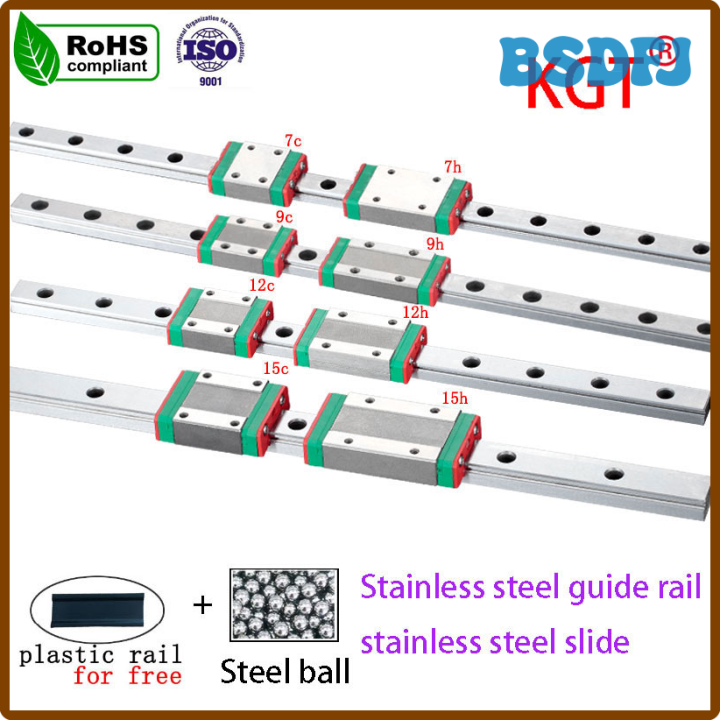 BSDFJ Stainless Steel Linear Guide MGN7 MGN12 MGN15 MGN9 Block 30mm to 1000mm Rail Carriage Cnc ...