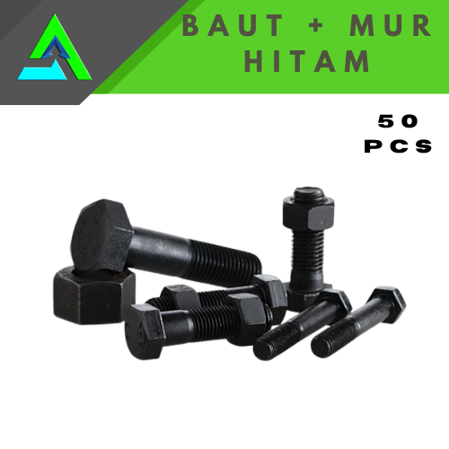 BAUT MUR HITAM DRAT KASAR 3/4" X 3.1/2" (INCHI) 50 PCS | Lazada Indonesia