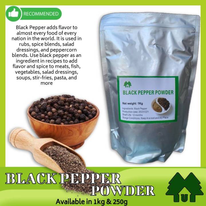 black pepper powder 1kg / 250g per pack with already ZIPLOCK at the top ...