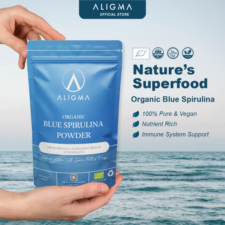 Aligma Pure and Premium Organic Blue Spirulina Powder 50 grams Blue ...