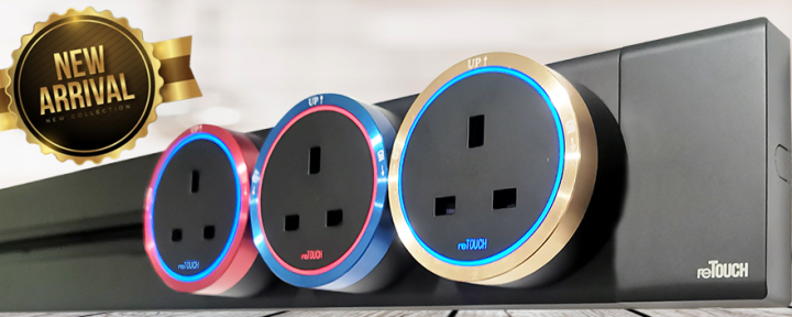 reTouch Power Track Modern Socket Design 13A SOCKET (BLACK) | Lazada