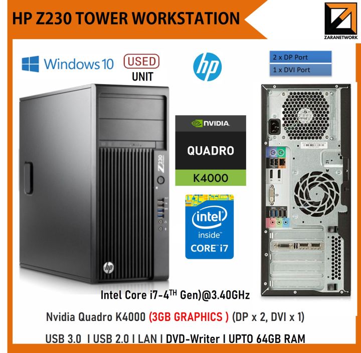 HP Z240 SFF / Z230 TOWER Workstation Intel Xeon / i7 4th GEN CAN UPGRADE UPTO 64GB RAM FULL SET ...