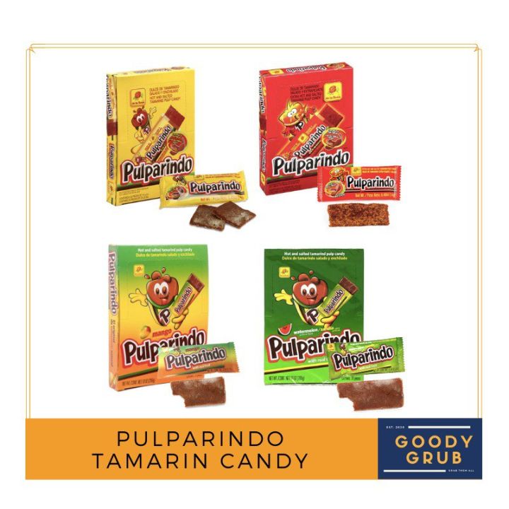 Pulparindo Mexican Candy Watermelon, Mango, Mild Yellow and Red Extra ...