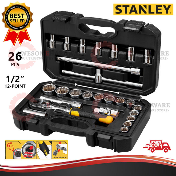 STANLEY 45503 26PCS 12-POINT BI HEXAGONAL SOCKET WRENCH SET SPANNER SET ...