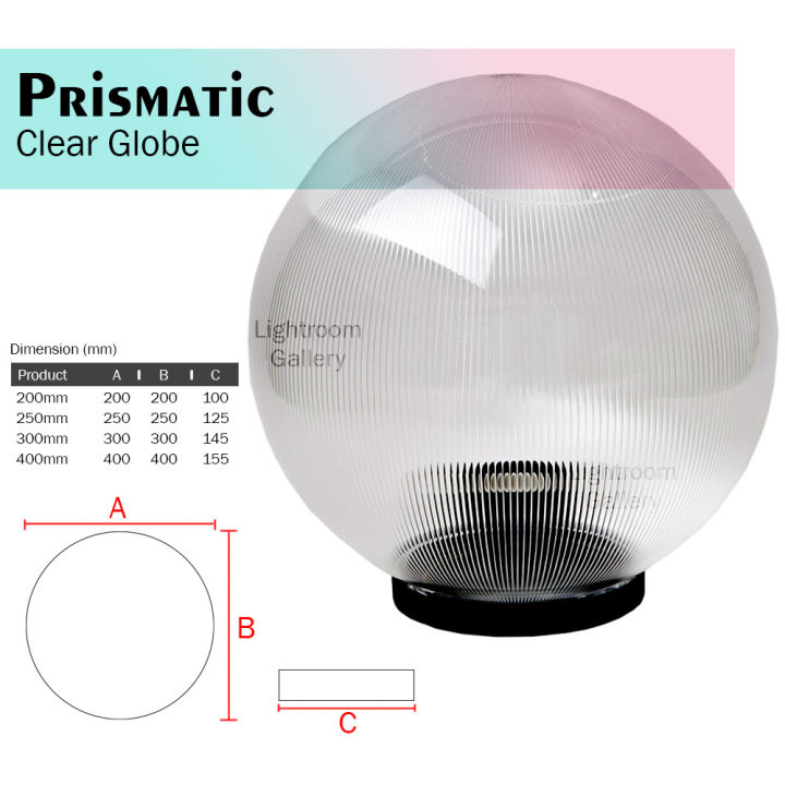 Outdoor Globe Light Gate Light For Pole Outdoor Pillar /Prismatic Smoke ...