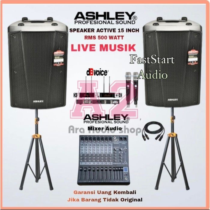 NEW Paket Sound System Speaker Aktif ASHLEY fbx15 Pro Mixer Ashley 8 Ch ...