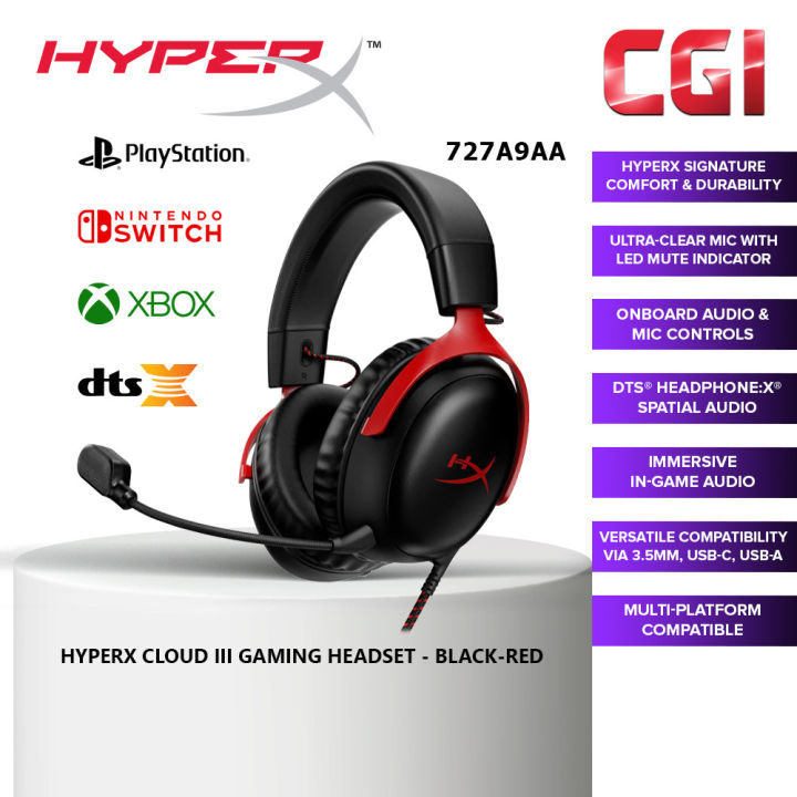 HyperX Cloud III DTS X-Spatial Audio Wired Gaming Headset - 727A9AA ...
