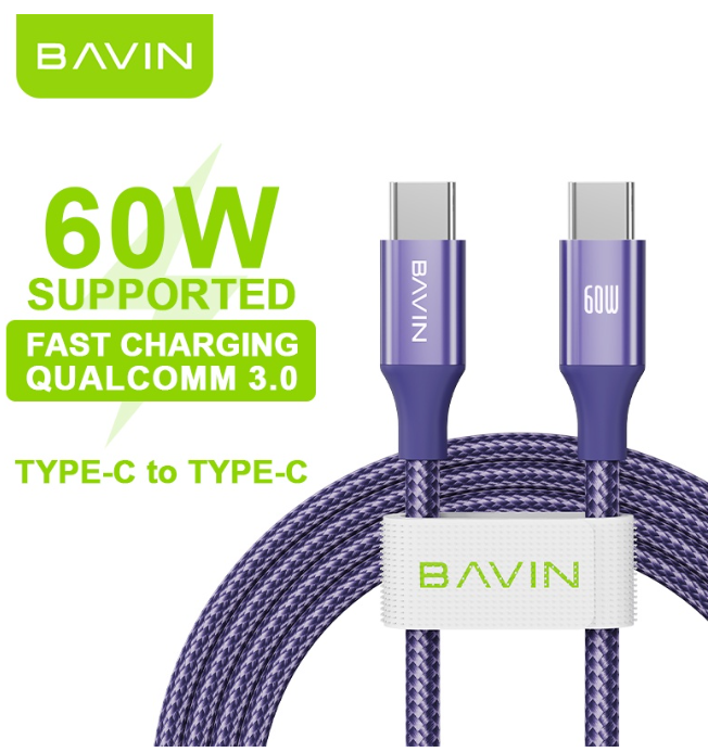 BAVIN CB201 60W / 18W /30W / 12W Fast Charging Data Cable Nylon Braided ...