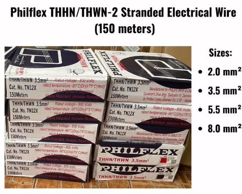 Philflex 2.0 mm2, THHN/THWN-2 Stranded Electrical Wire (150 meters ...