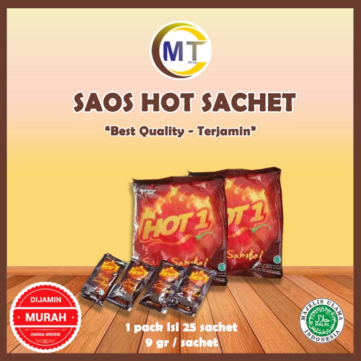 Saos Sambal Hot1 Pack 25 Sachet Saus Sambal Hot Saus Sosis Bakar | Lazada Indonesia