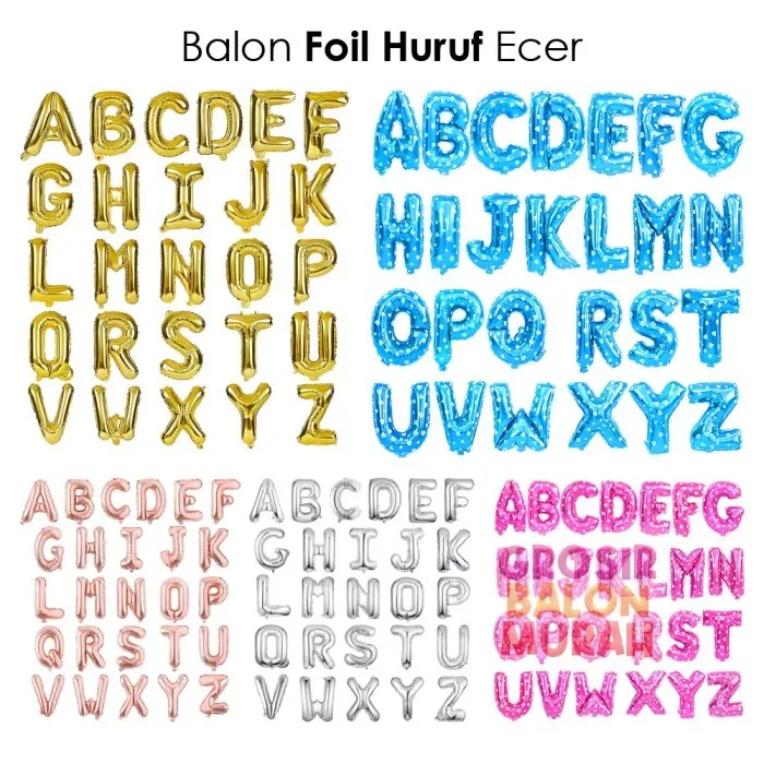 Balon Foil Huruf Balon Huruf Dan Angka Balon Huruf Balon Angka