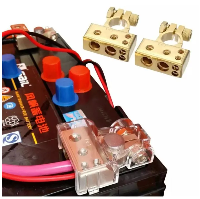 (1 Pair) 4/8 Gauge Gold Auto Car Battery Terminal Terminals bateri ...