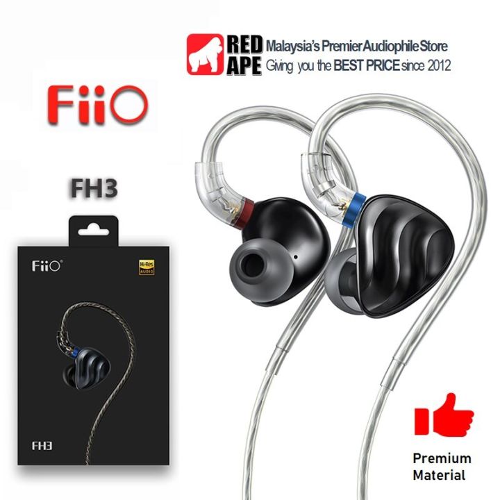 Fiio FH3 Beryllium-plated diaphragm dynamic driver with 2 Knowles BA ...