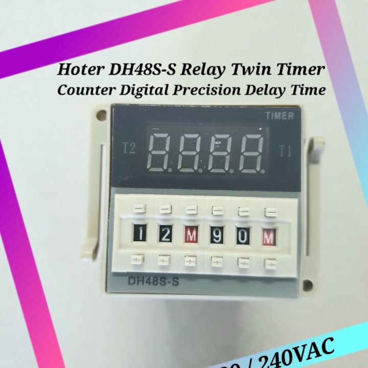 Twin Timer Relay Hoter DH48S-S Digital Precision / Relay Timer Counter ...