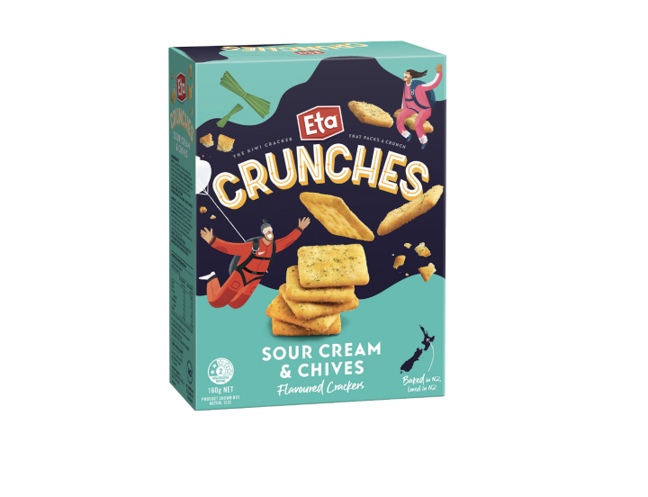 Eta Crunches Cheese & Onion Crackers 160g แครกเกอร์หัวหอม&ชีส ขนมปัง ...