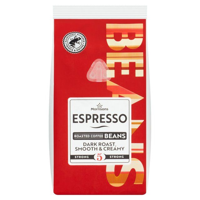 Morrisons Espresso Roasted Coffee Beans Dark Roast , Smooth & Creamy ...
