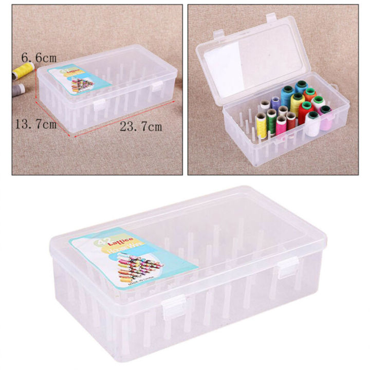 JPK Thread Storage Box Transparent Plastic Bobbin Box Sewing Bobbins ...