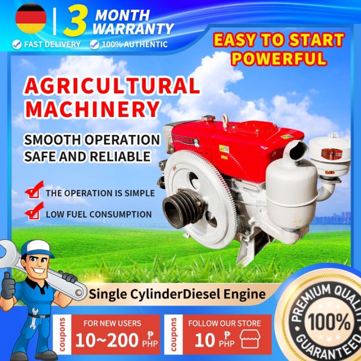Water-Cooled Single Cylinder Diesel Engine 4 Stroke High Power Low Fuel ...