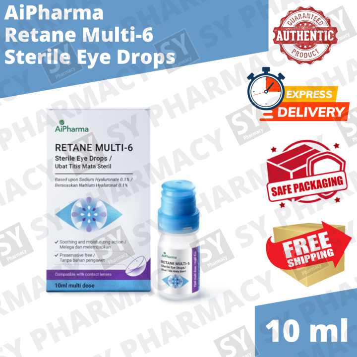 [FREE SHIPPING] AiPharma Retane Multi-6 Sterile Eye Drops 10ml (Exp: 12 ...