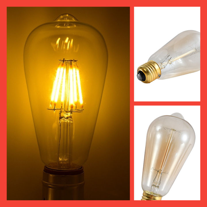 Retro LED Bulb E27 LED Filament Bulb 4W High transmittance Lighting ...