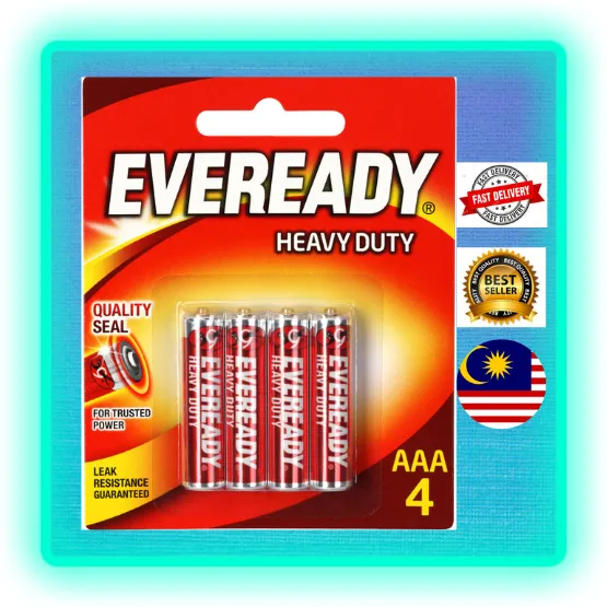 EVEREADY Heavy Duty 1.5V Batteries Size AAA - 4 pc(s) | Lazada