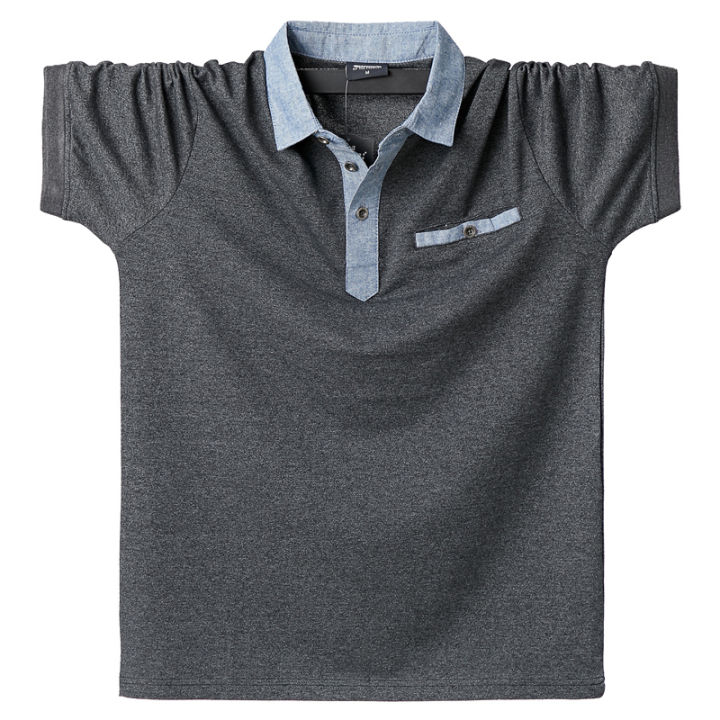 VSHENG 2020 ขนาดใหญ่ปกเสื้อยืดโปโลสำหรับผู้ชายที่มีกระเป๋าสบายๆขนาดบวก ...