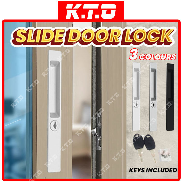 25MM 32MM A6 Sliding Glass Door Handle Slide Door Hook Lock with Key ...