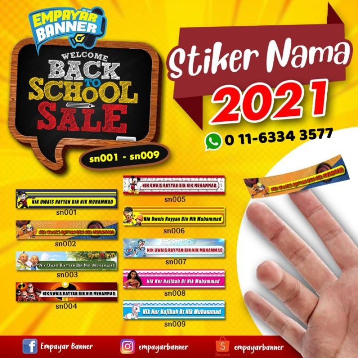 STICKER NAMA MURID SEKOLAH (-+84pcs) | SET KECERIAN KELAS | Lazada