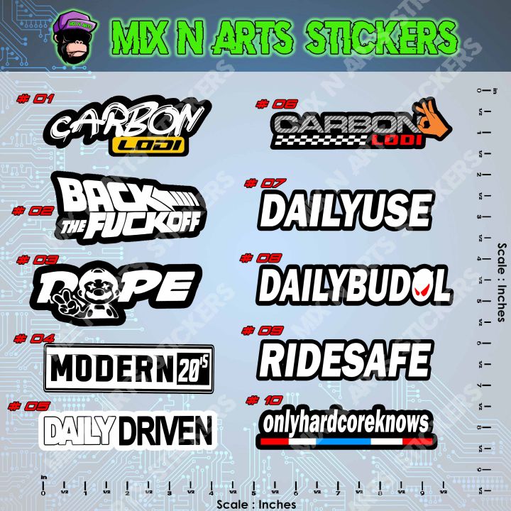 Carbon Lodi Daily Use Laminated Vinyl Sticker SOLD PER PIECE | Lazada PH