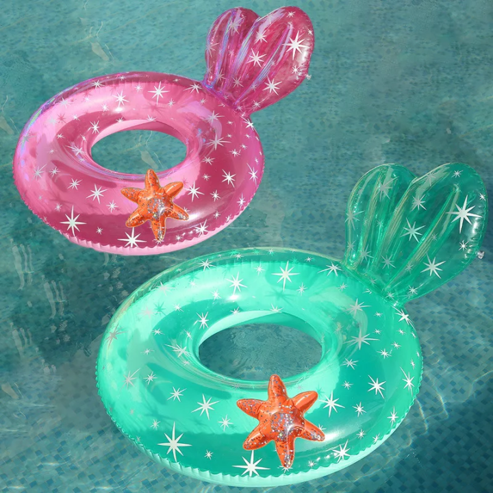 【ELAND sports】 Clear Mermaid Swim Tube Inflatable Toy Floating Row For ...