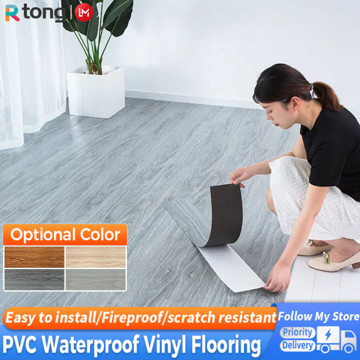 Rtong Tile Flooring Pvc Floor Stickers Vinyl Tiles Self Adhesive Planks ...