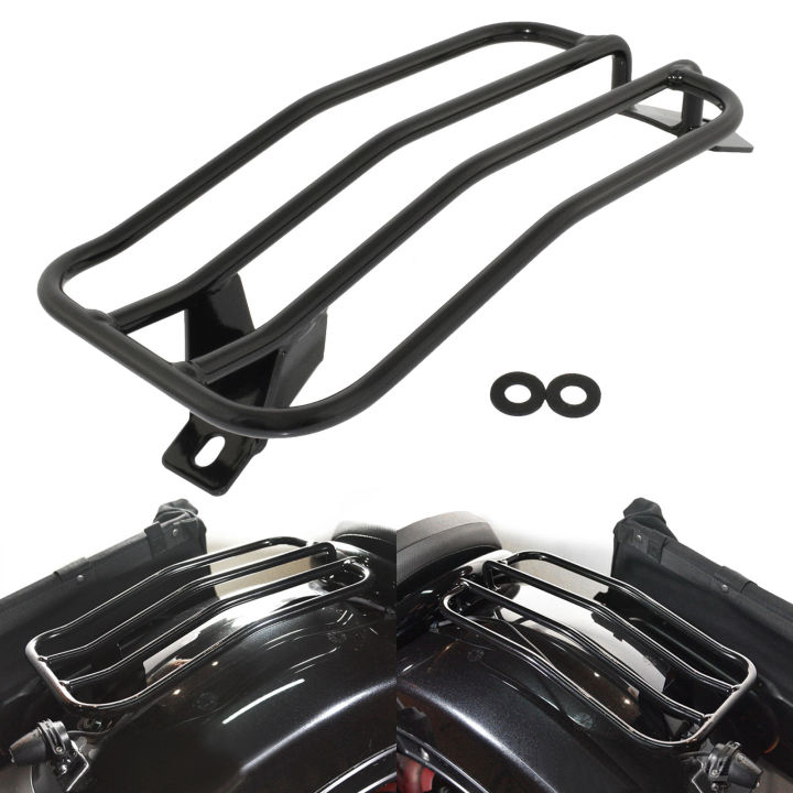 Black Motorcycle Parts Solo Rear Back Carrier Luggage Rest Rack Cargo ...