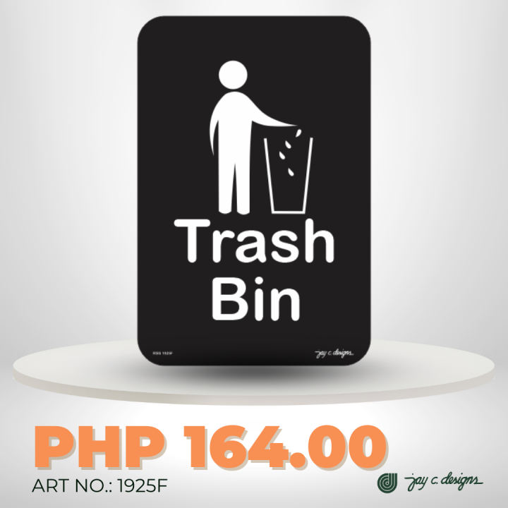 Acrylic Signage Trash Bin - 6.0" x 9.0" x 1.5mm - Jay C. Designs - 1925 ...