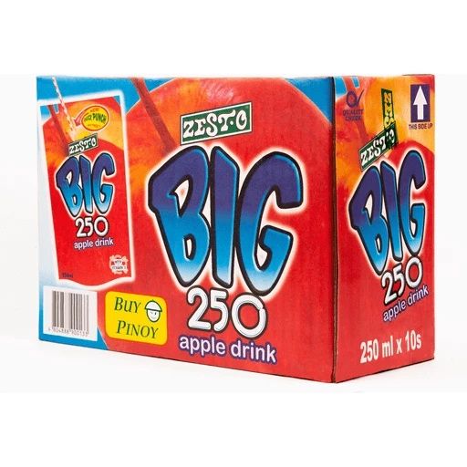 Zesto Big 250 Apple Juice Drink Box of 10pcs Zest-O Enriched with ...