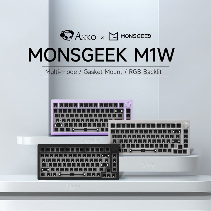 Monsgeek คีย์บอร์ด M1W อะลูมิเนียม,แบ็คไลท์ RGB อะลูมิเนียมของตกแต่งงานปาร์ตี้ปรับแต่งได้ทั้งสาม ...