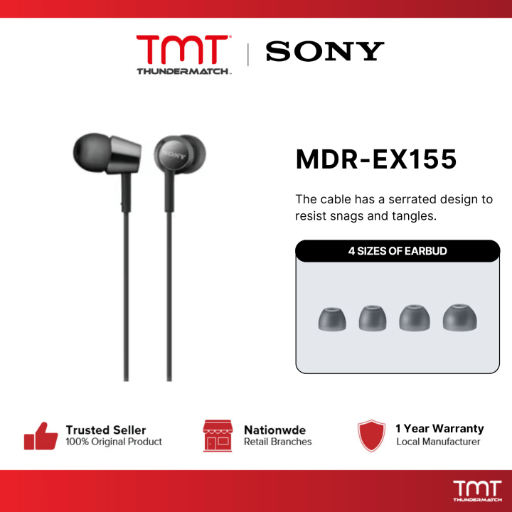 Sony MDR-EX155 Casual Wired In-Ear Headset | Lazada